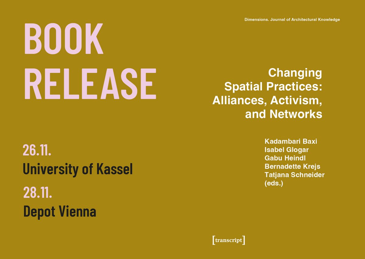 Book Release and Talk: Dimensions Issue 08 - "Changing Spatial Practice" - Department of ...